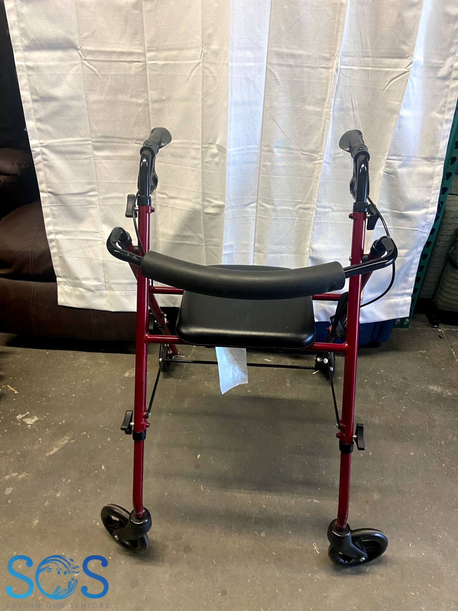 Buy Discounted gently used Medline Red 4ww walker with cup holder in ...